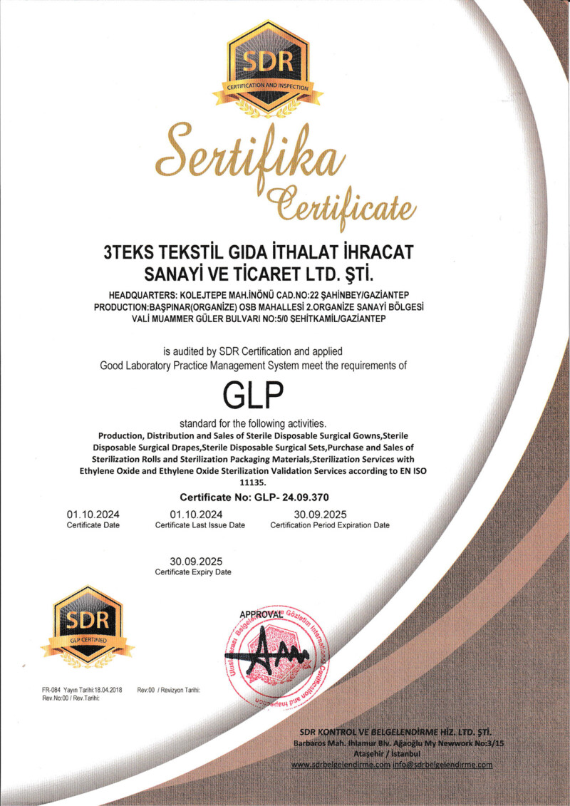 Documents & Certificates - 3Teks Medical Textile